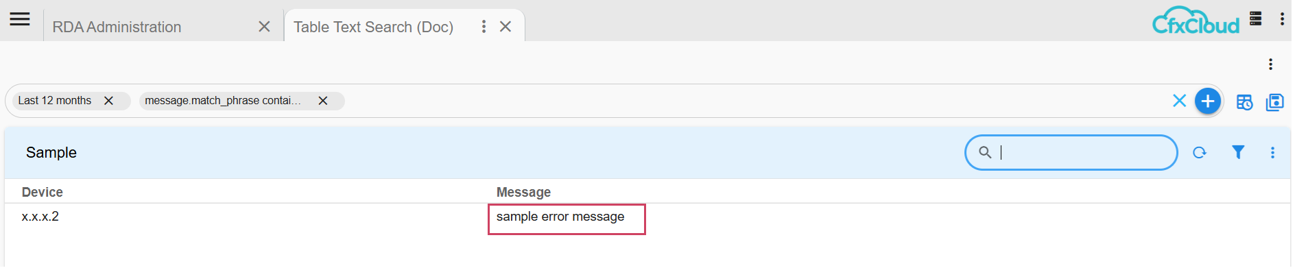 Text Search Support - RDA Fabric Documentation
