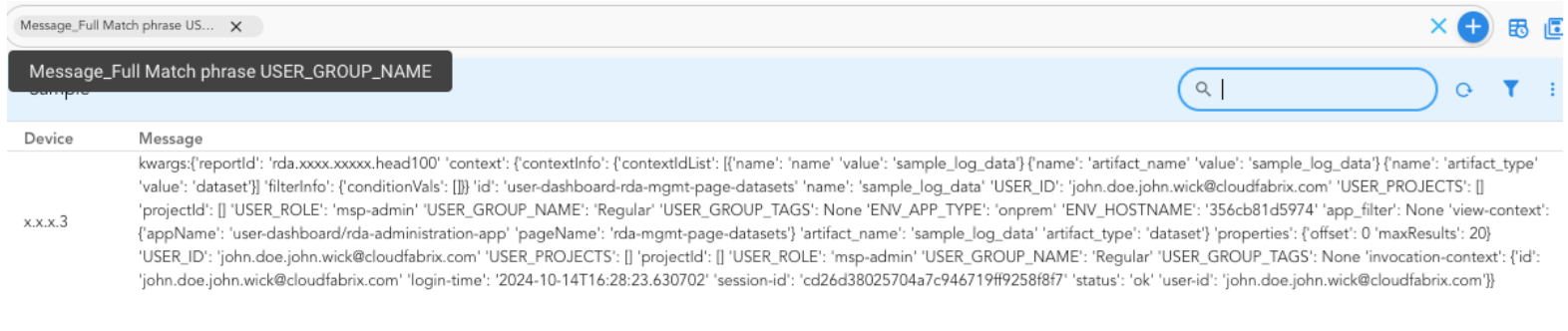 Text Search Support - RDA Fabric Documentation